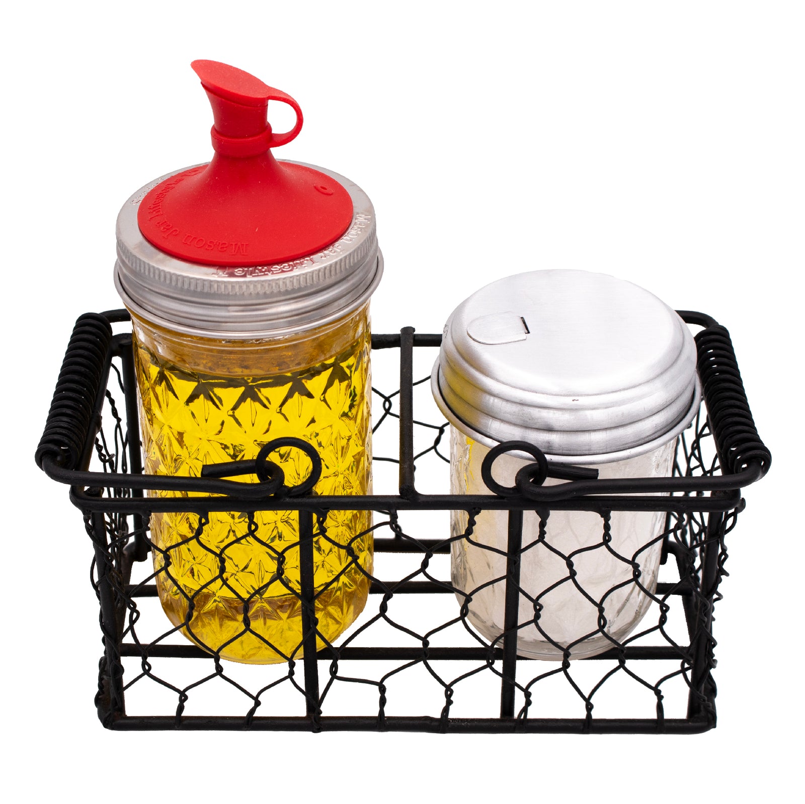 Chicken Wire Caddy for 2 Half Pint 8oz Mason Jars · Mason Jar Lifestyle