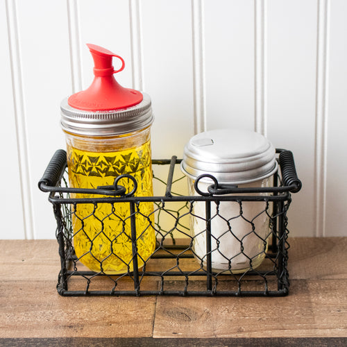 Chicken Wire Caddy for 2 Half Pint 8oz Mason Jars · Mason Jar Lifestyle