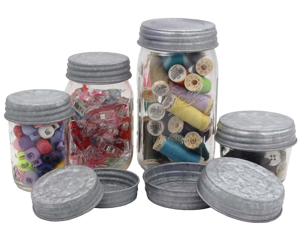 Galvanized Vintage Reproduction Mason Jar Lids 4 Pack · Mason Jar Lifestyle