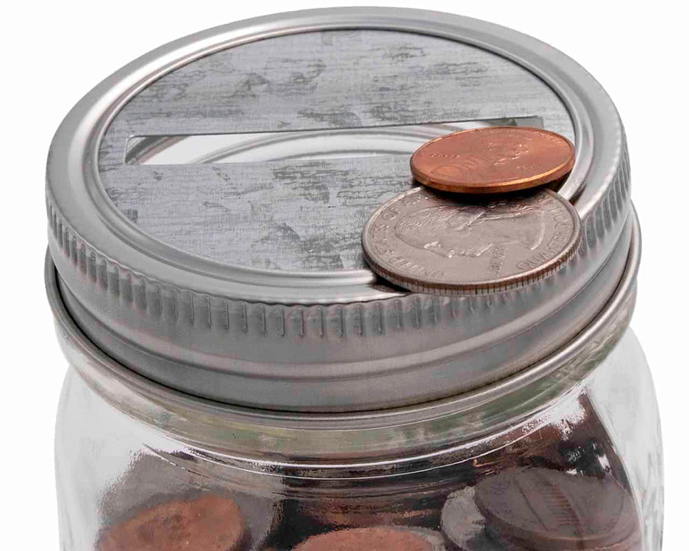 Coin Slot Bank Galvanized Metal Lid Insert for Mason Jars 10 Pack ...