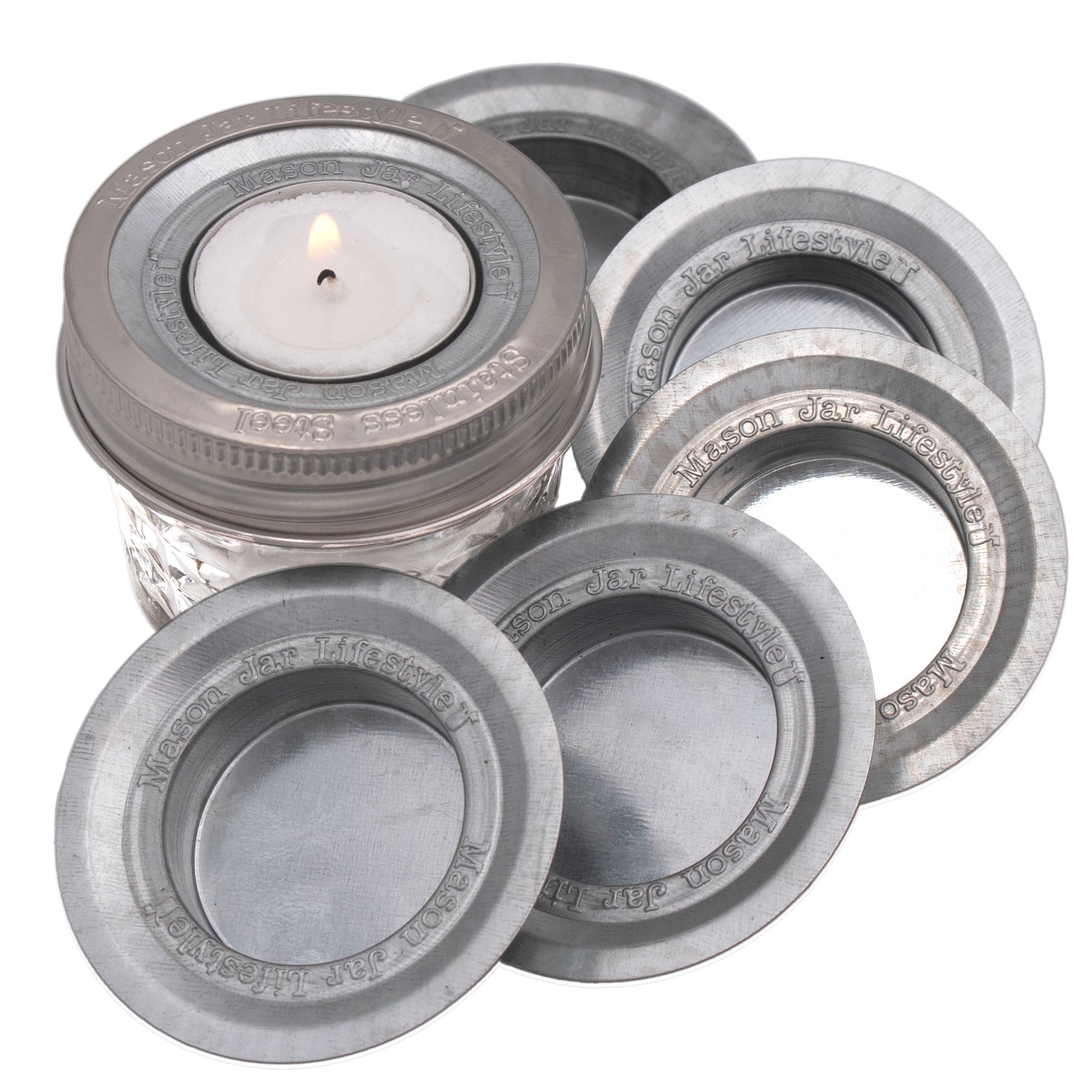 Tea Light Holder Metal Lid Insert for Mason Jars 6 Pack · Mason Jar ...