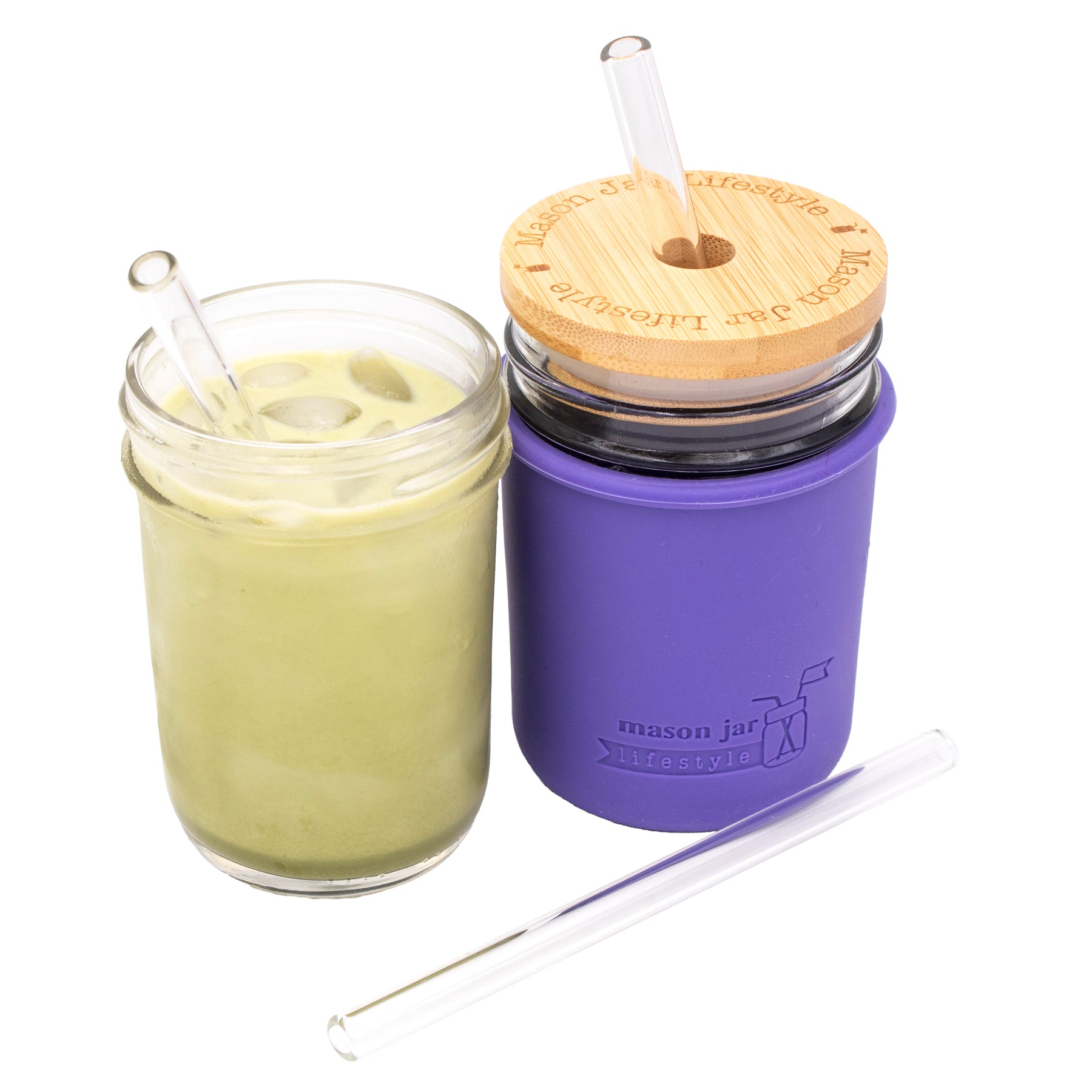 Short 5 3/4" Glass Straws for Half Pint Mason Jars 4 Pack + Cleaner ...