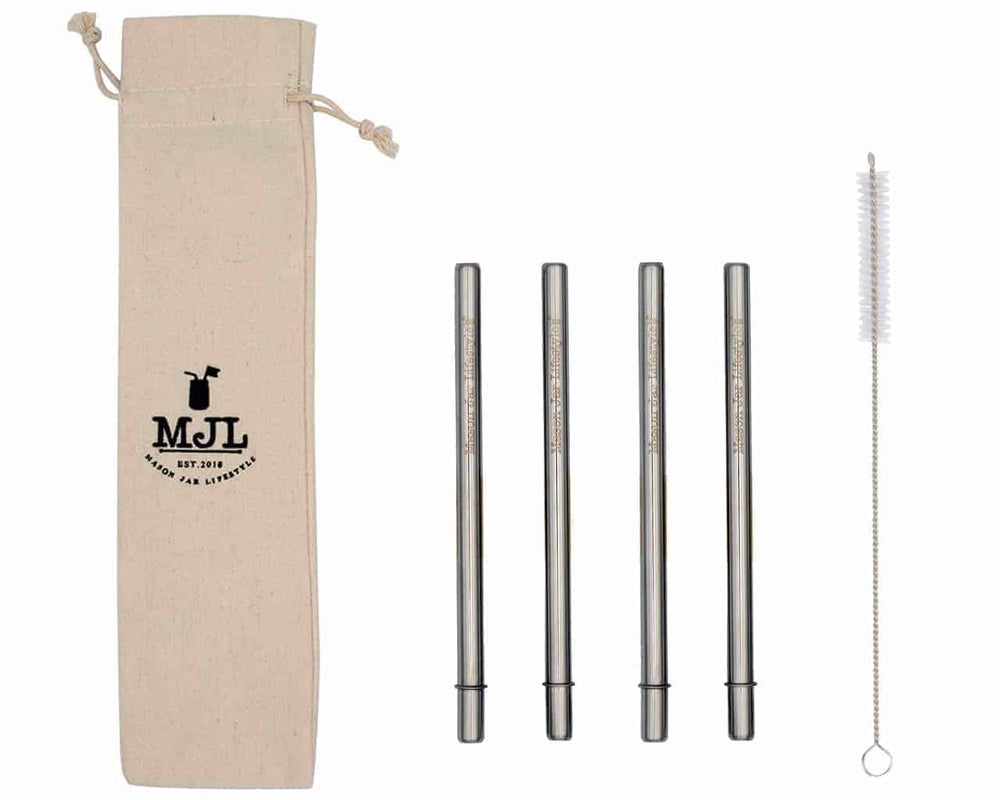 Short Safer Rounded End Stainless Steel Straw for Half Pint Mason Jars ...