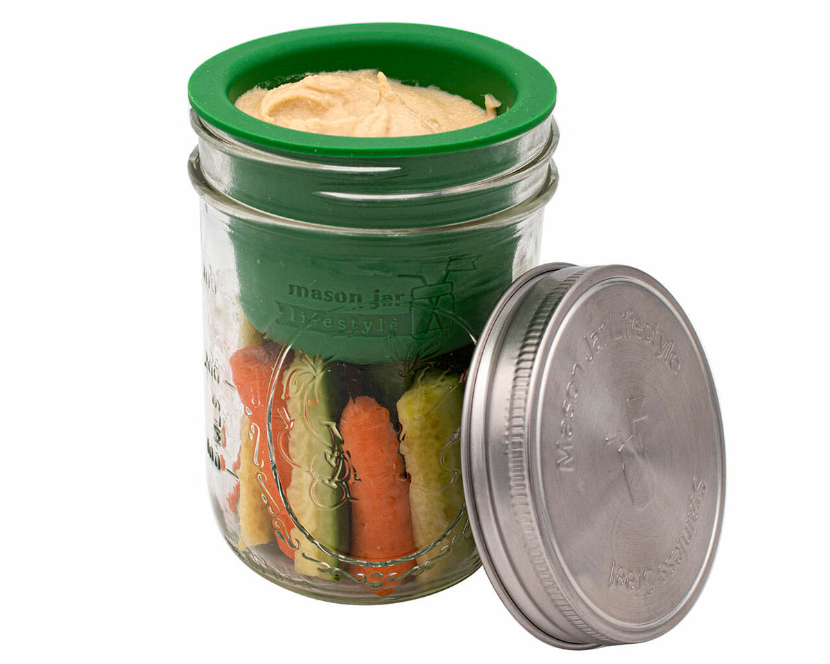 Mason Jar Divider Cup for Salads, Dips, and Snacks · Mason Jar Lifestyle