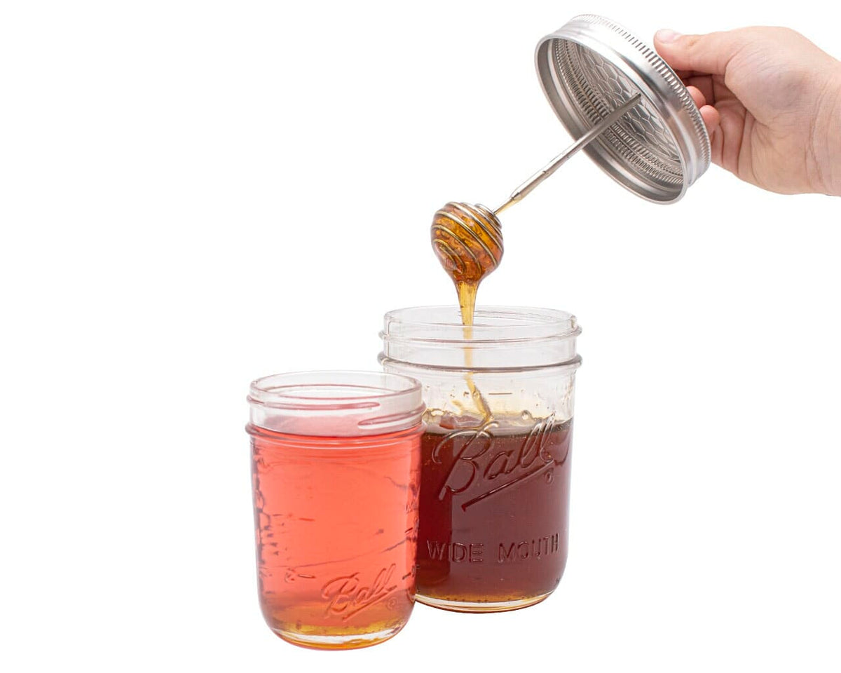 Honey Dipper Stainless Steel Lid for Mason Jars · Mason Jar Lifestyle